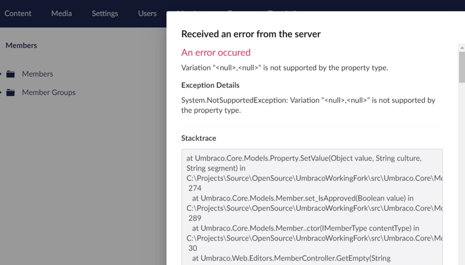 v8 - can't create member in 8.1 · Issue #5518 · umbraco/Umbraco-CMS · GitHub