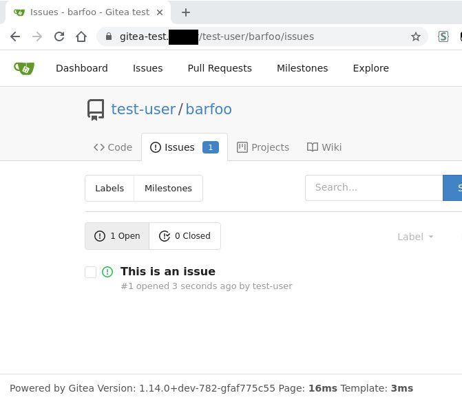 Gitea Issues link are formated using localhost:3000 and not the actual name of the site used ...