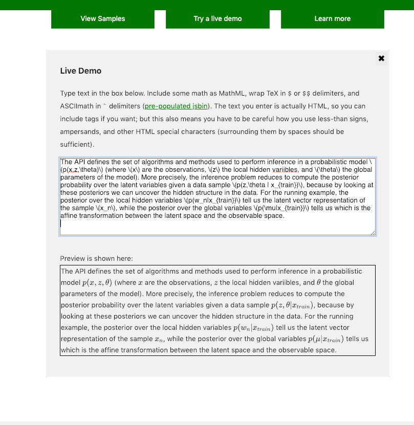 It seems the math renderer doesn't work in generating docs · Issue #111 · PGM-Lab/InferPy · GitHub