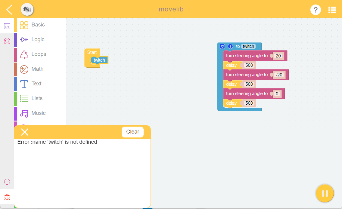 Functions dont work · Issue #3 · sunfounder/ezblock3 · GitHub