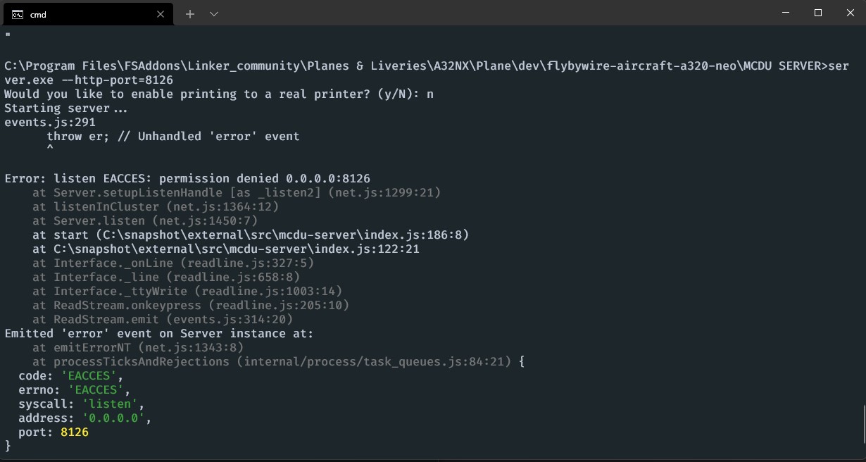 (Remote MCDU) Can't run server.exe · Issue #6448 · flybywiresim ...