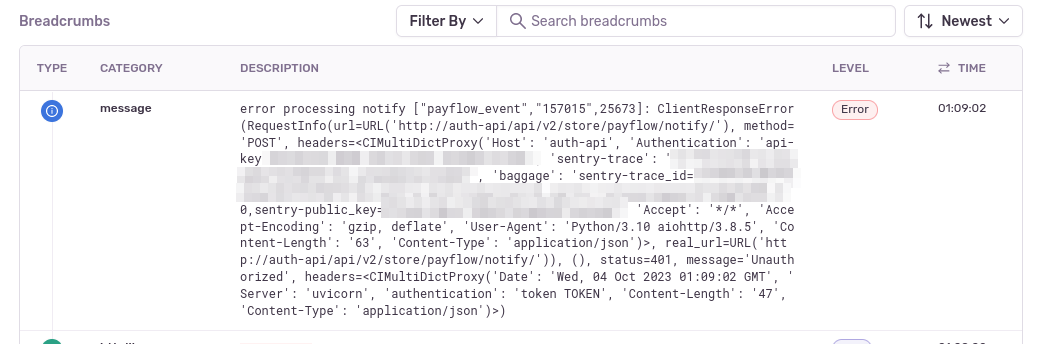 Python Logger Integration Leaks Secrets From Repr Of Aio Exceptions · Issue 2417