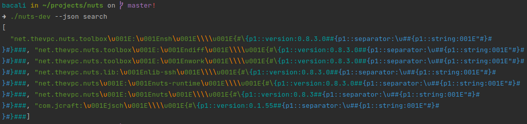 `nuts search --json` with bad formatting · Issue #98 · thevpc/nuts · GitHub