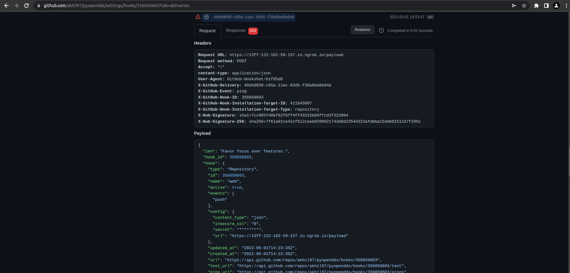 502 Response error while creating a new github webhook · Issue #3 · sdaschner/tekton-argocd ...