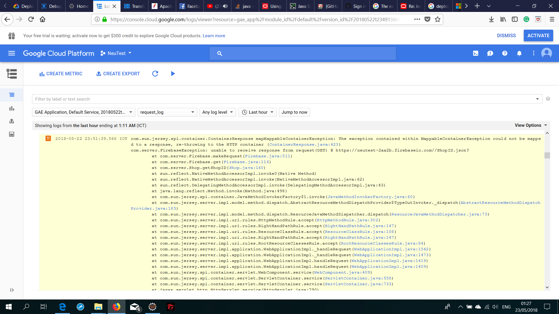 The exception when run app engine in cloud which are not occur when run local · Issue #3080 ...