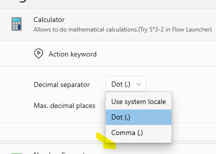 Calculator: add setting to unify decimal separators · Issue #2257 · Flow-Launcher/Flow.Launcher ...
