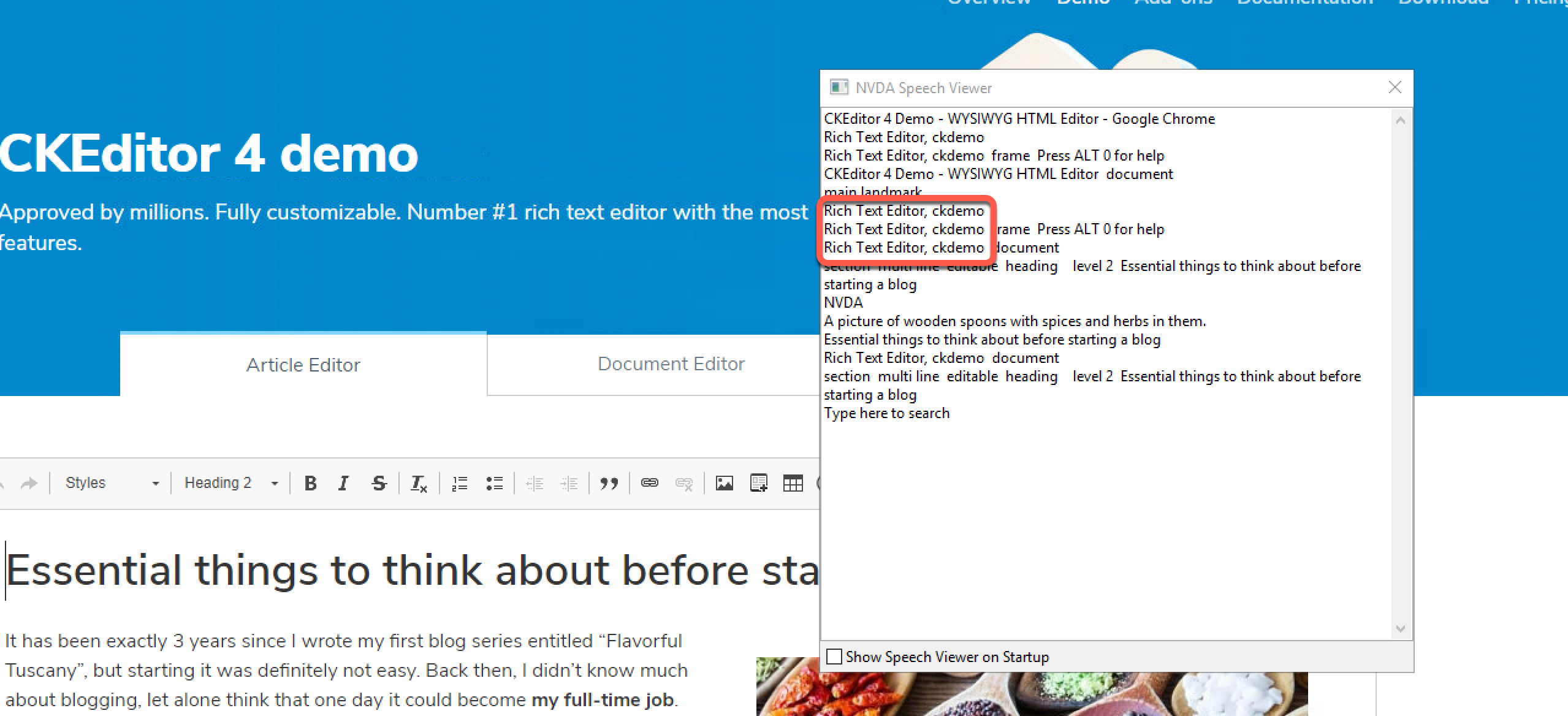 [Accessibility] Screen Reader announces editor multiple times · Issue #5172 · ckeditor/ckeditor4 ...