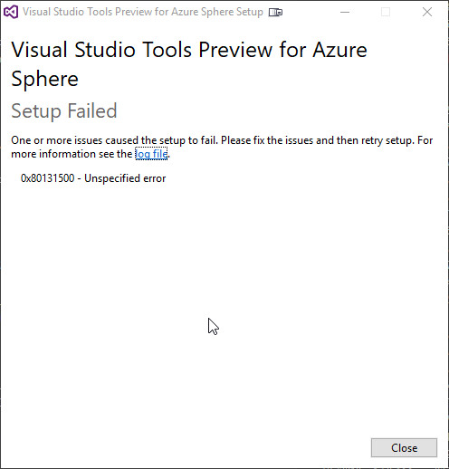 Azure Sphere SDK: VSIX installation setup failed · Issue #46 ...