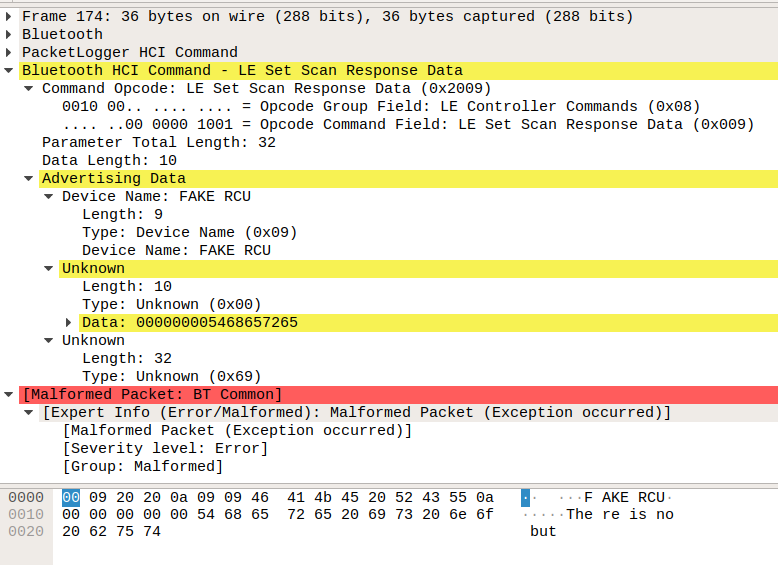 Sending a scan response leaks memory · Issue #204 · bluekitchen/btstack · GitHub