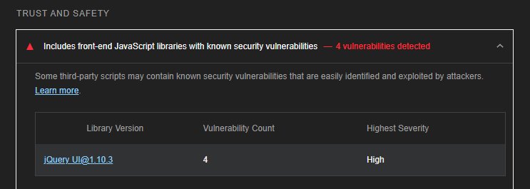 Includes front-end JavaScript libraries with known security vulnerabilities · Issue #30785 ...
