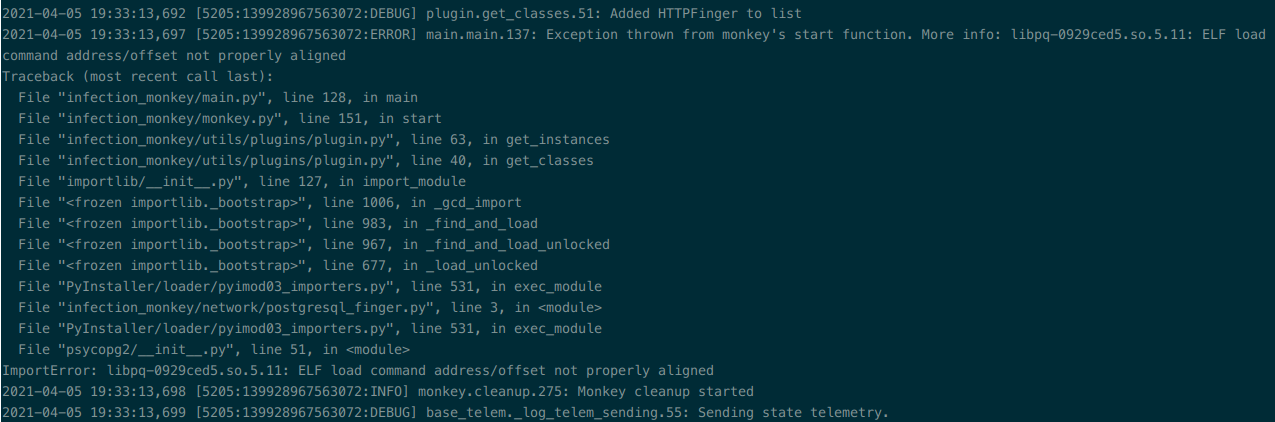 PostgreSQL fingerprinter causes monkey agents to crash · Issue #1077 · guardicore/monkey · GitHub