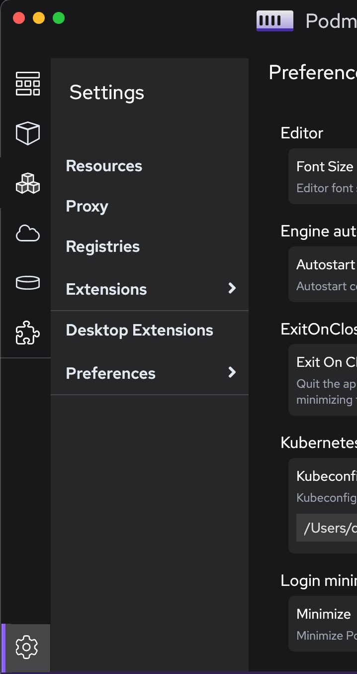Persistent icon bar for main nav · Issue #2167 · podman-desktop/podman ...