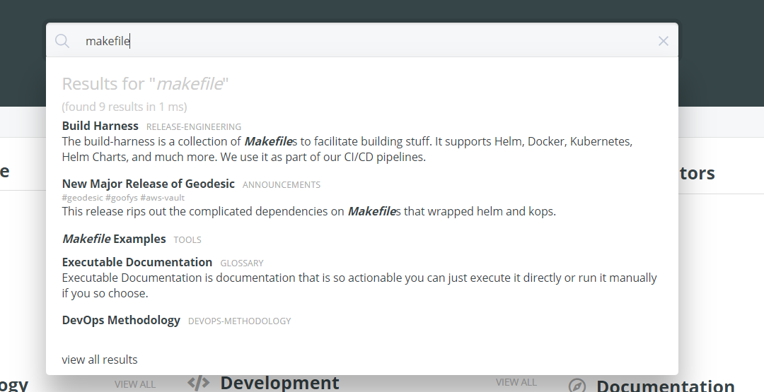 Search Result Missing from Search Documentation · Issue #252 · cloudposse/docs · GitHub