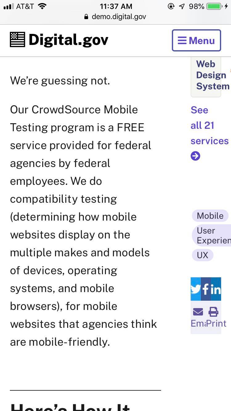 Demo: individual Service pages bug · Issue #1064 · GSA/digitalgov.gov · GitHub