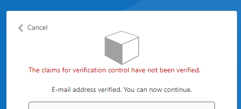 The claims for verification control have not been verified. · Issue ...