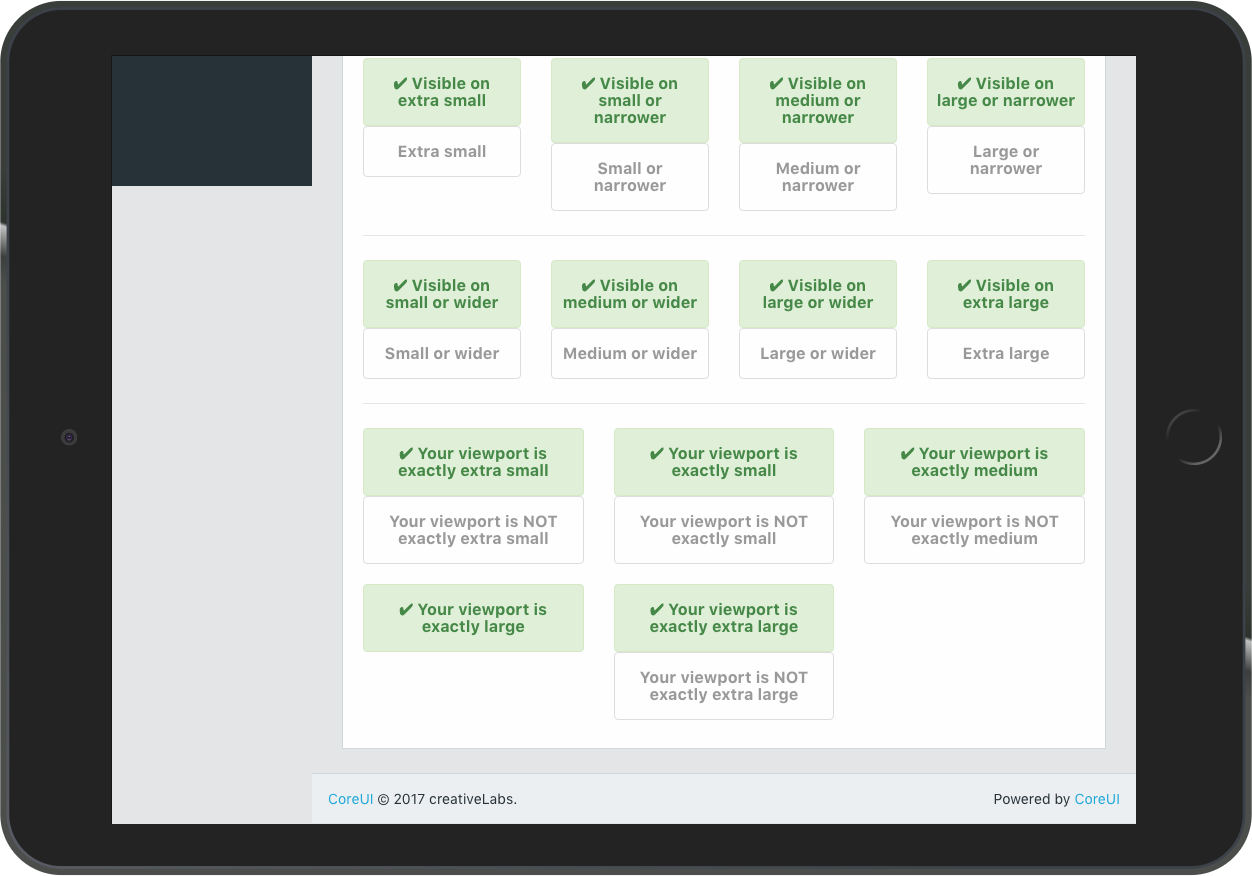 None Of The Responsive Utilities Work · Issue 201 · Coreuicoreui Free Bootstrap Admin Template 