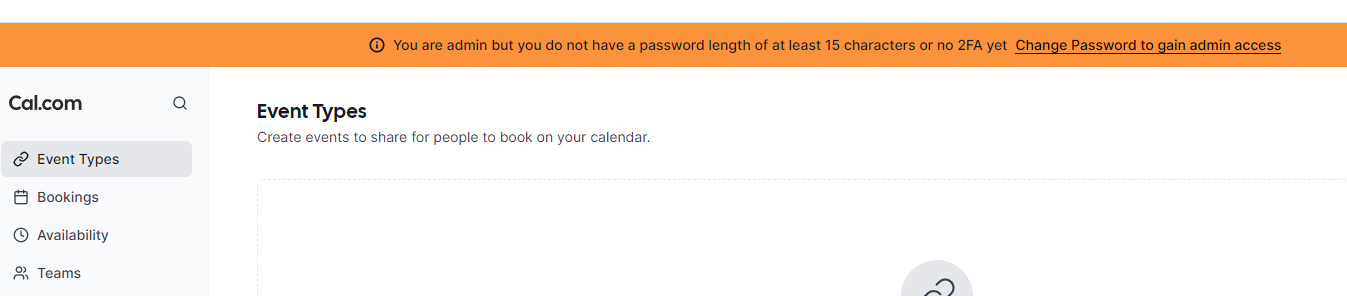 Invalid admin password banner - message is not correct · Issue #9527 · calcom/cal.com · GitHub