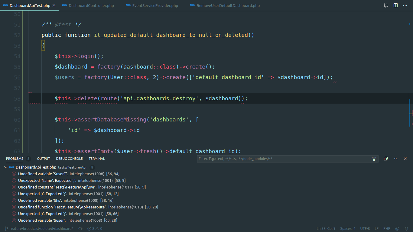 False unexpected token diagnostics · Issue #939 · bmewburn/vscode-intelephense · GitHub