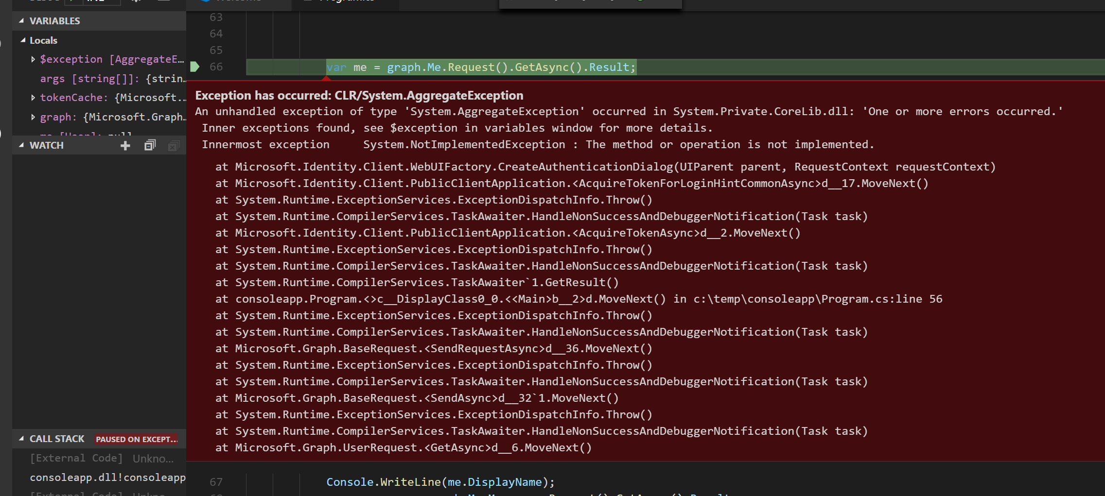 Can Not Use Msal In Net Core Console Application · Issue 499 · Azureadmicrosoft