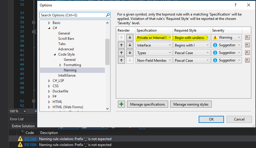 On Private Readonly Field Vs2019 Preview 4 Suggest Wrong Style · Issue 33873 · Dotnetroslyn