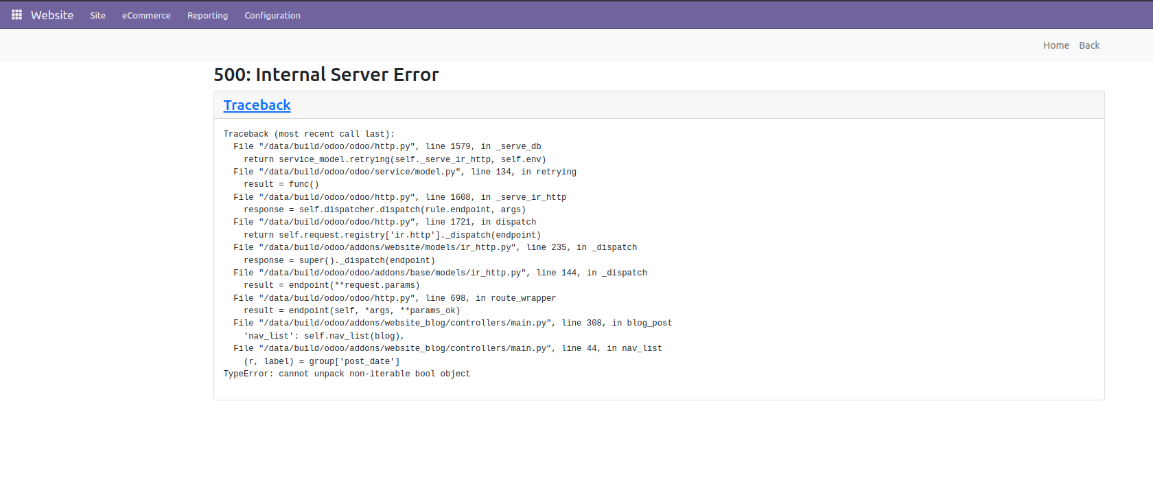 [16.0] - Odoo Blog Post Website - Error page appear when the field post_date is not set. · Issue ...