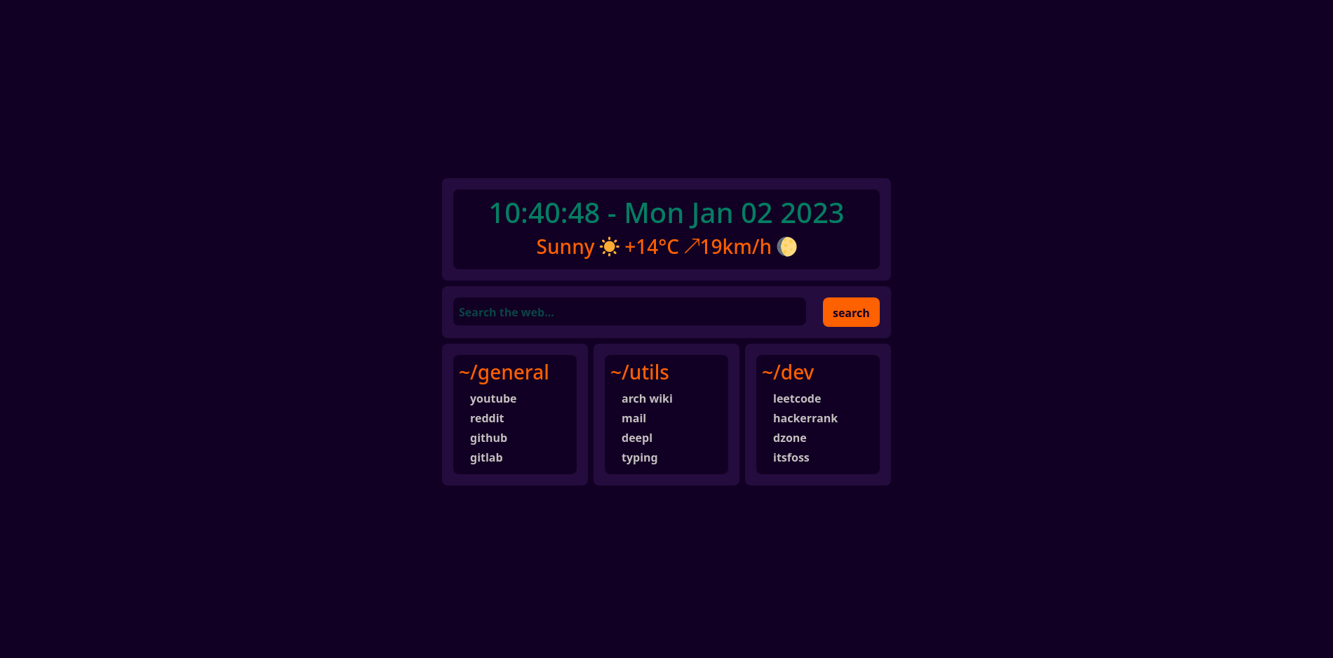 GitHub - lvntcnylmz/startpage: Basic startpage made with Bootstrap
