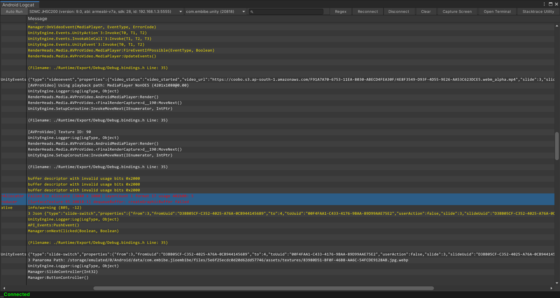 GraphicBufferAllocator Failed to allocate · Issue #339 · RenderHeads/UnityPlugin-AVProVideo · GitHub
