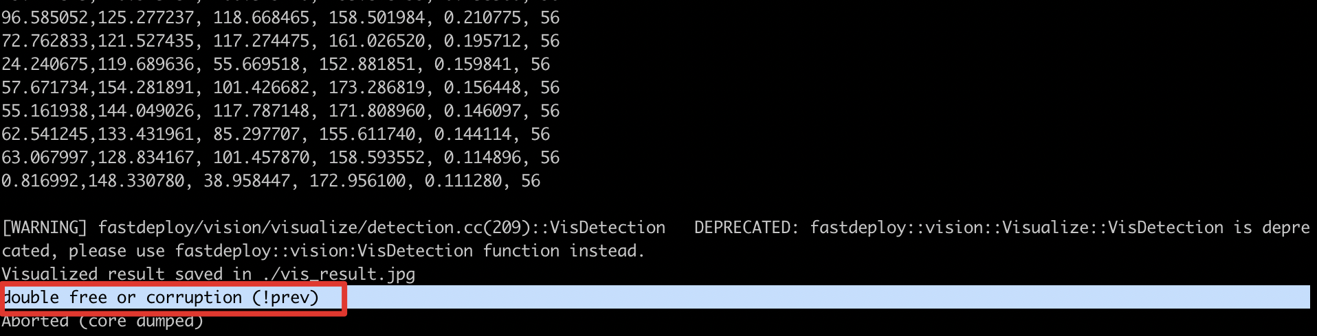 [backend] Paddledetection Picodet Demo 开启paddle Trt出现double Free Or