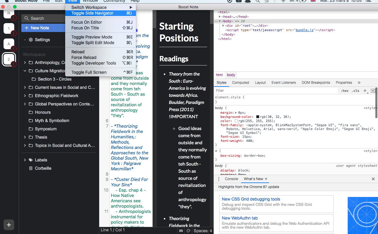 Side Navigator Does Not Toggle · Issue #887 · BoostIO/BoostNote-App · GitHub