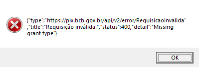 "status":400,"detail":"Missing grant type" · Issue #8 · alexandresanlim/pix-dynamic-payload ...
