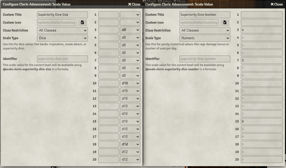 Allow access to count & dice size for single dice scale values · Issue #1684 · foundryvtt/dnd5e ...