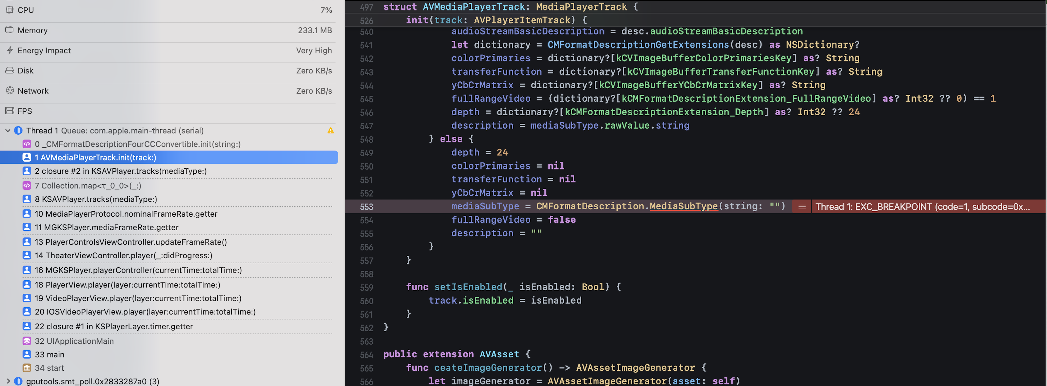 Crash returning from Airplay · Issue #406 · kingslay/KSPlayer · GitHub