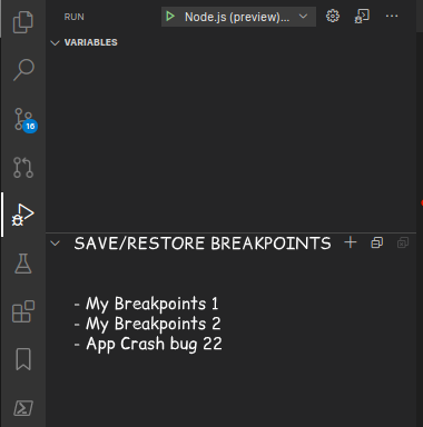Save and Restore Breakpoints · Issue #113908 · microsoft/vscode · GitHub