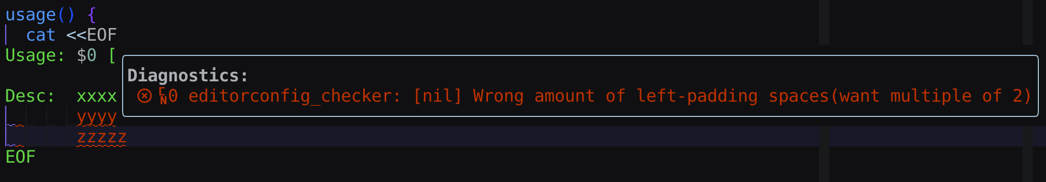 Wrong amount of left-padding spaces in shellscript · Issue #253 ... Wrong amount of left-padding spaces in shellscript · Issue #253 ...