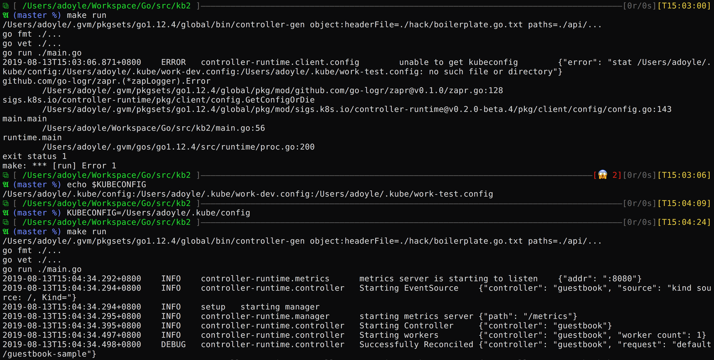 Make Run Failed With Kubeconfig · Issue 936 · Kubernetes Sigskubebuilder · Github 