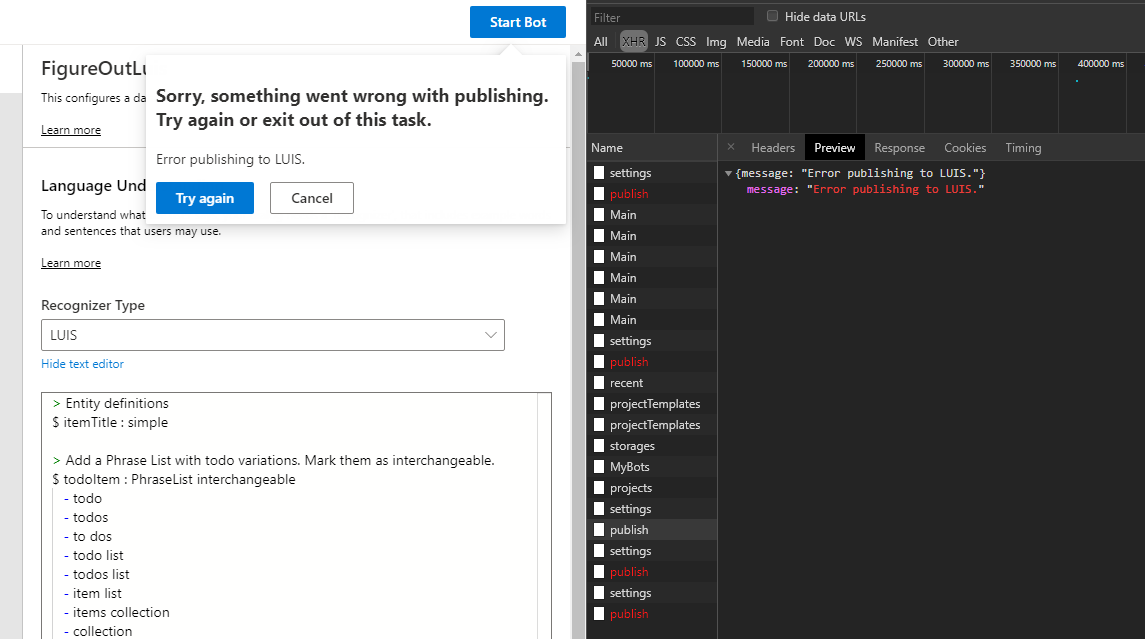 Start/restart bot with LUIS primary key cause error · Issue #1573 · microsoft/BotFramework ...