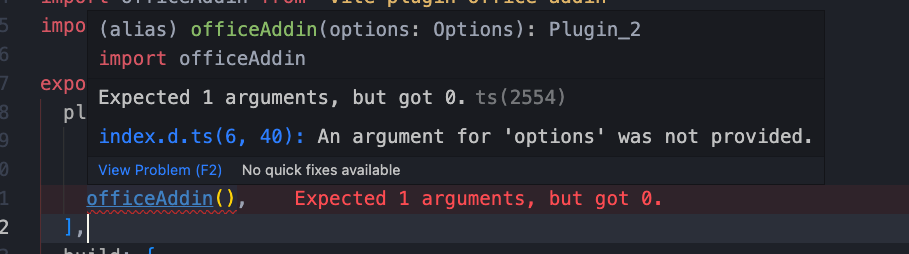 In typescript, option must be Object · Issue #2 · jozefizso/vite-plugin-office-addin · GitHub