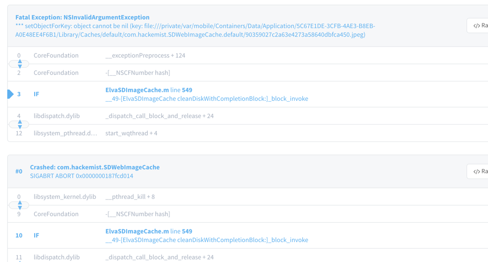 Fatel Exception: NSInvalidArgumentException in SDImageCache.m line 549 · Issue #1957 ...