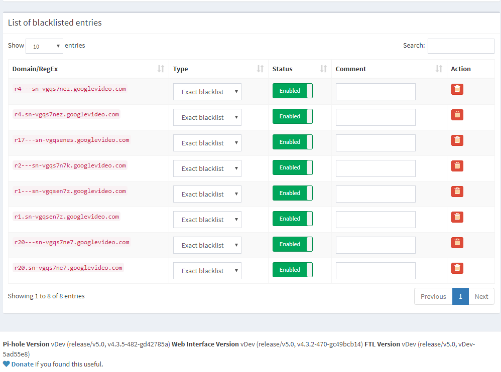 Beta 5.0 bug: Domains displaying improperly in GUI · Issue #1223 · pi-hole/web · GitHub