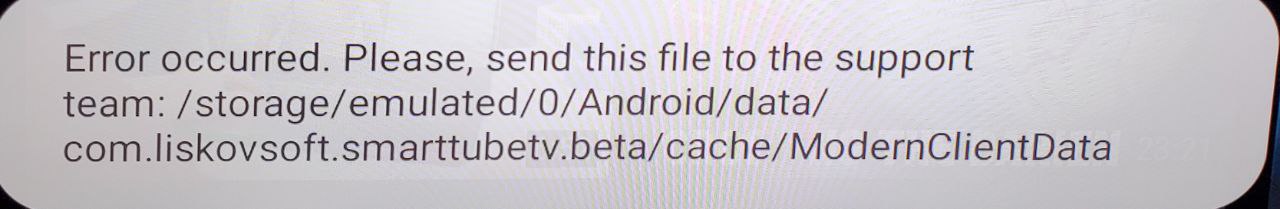 Error - Notification "moderndataclient" file for support · Issue #1262 · yuliskov/SmartTube · GitHub