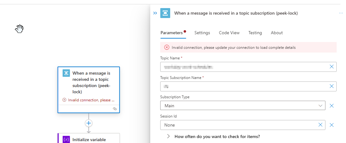 All The Service Bus Connector Shapes Errors In The New Designer · Issue 2488 · Azure