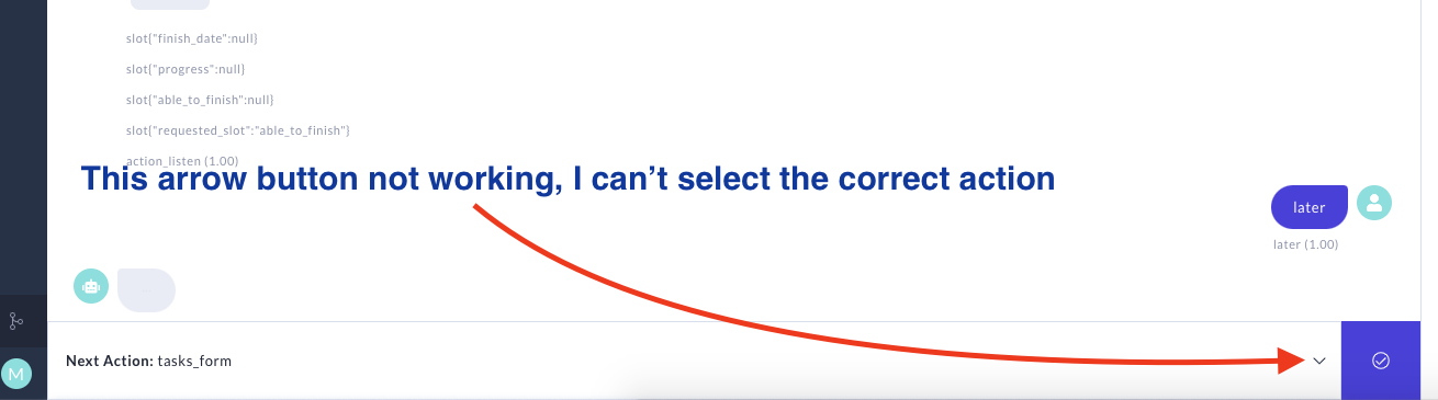 Rasa X - Interactive learning - Select correct action & Intent not working · Issue #6366 ...