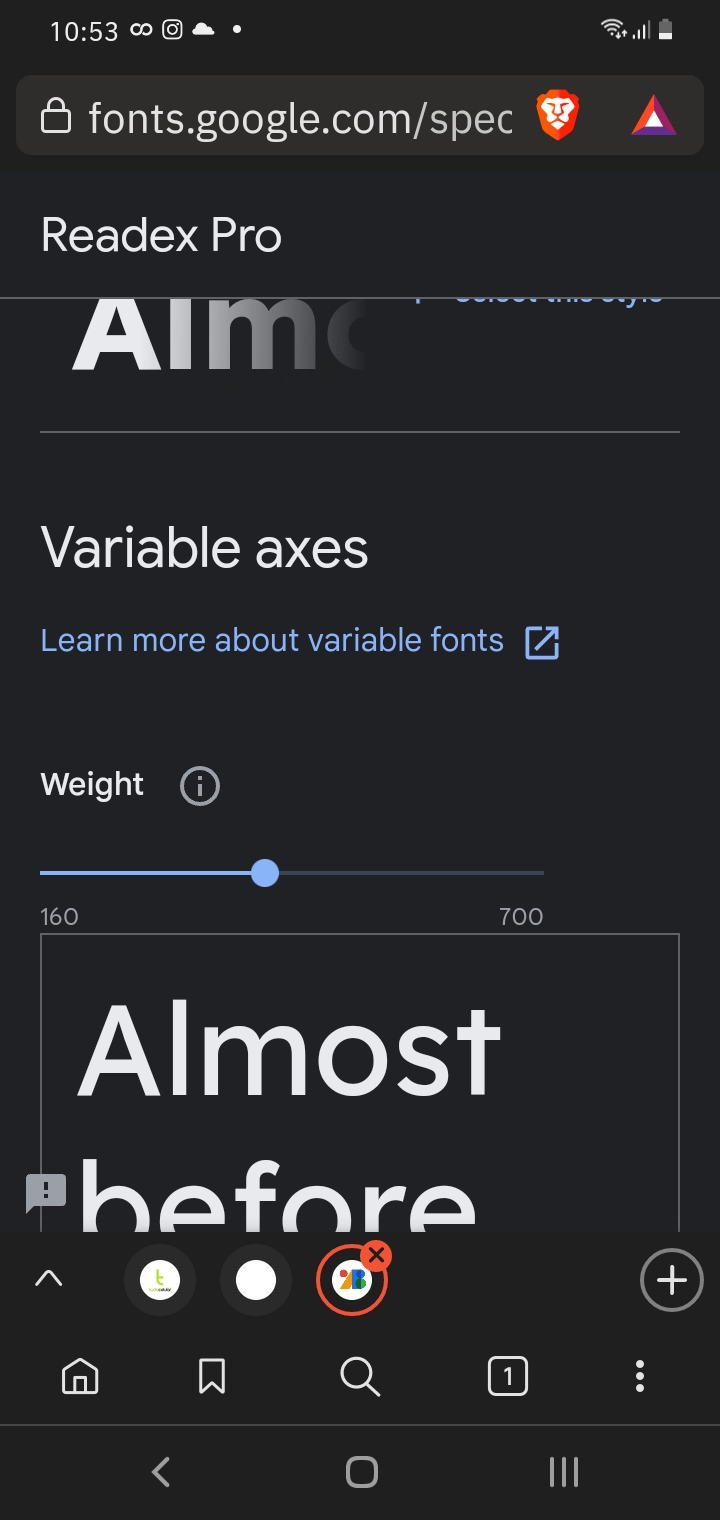 The lower end of Readex Pro wght axis is neither a multiple of 100, nor 1. Is this intentional ...