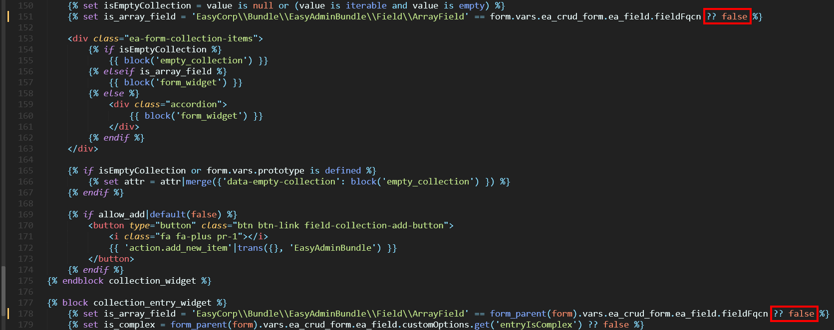 CollectionField - Impossible to access an attribute ("fieldFqcn") on a null variable · Issue ...