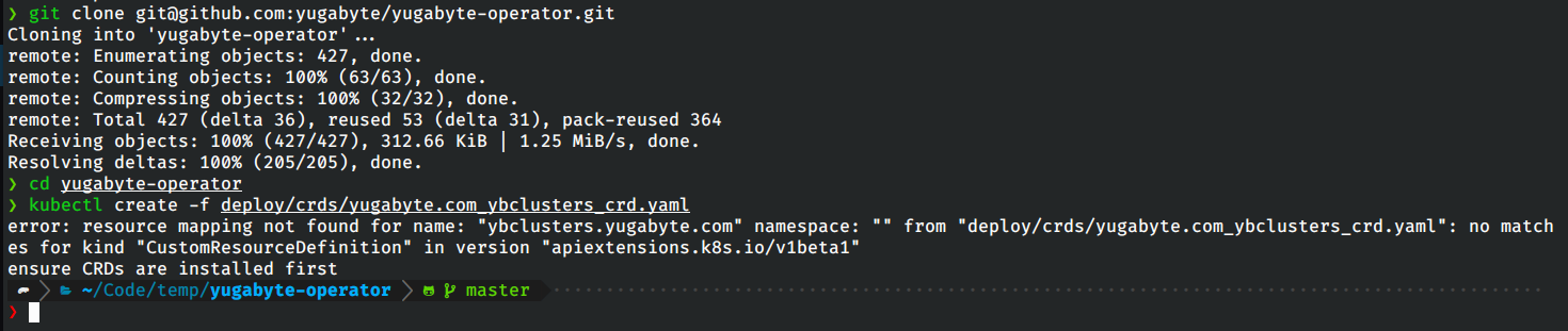 no matches for kind "CustomResourceDefinition" in version "apiextensions.k8s.io/v1beata1 ...