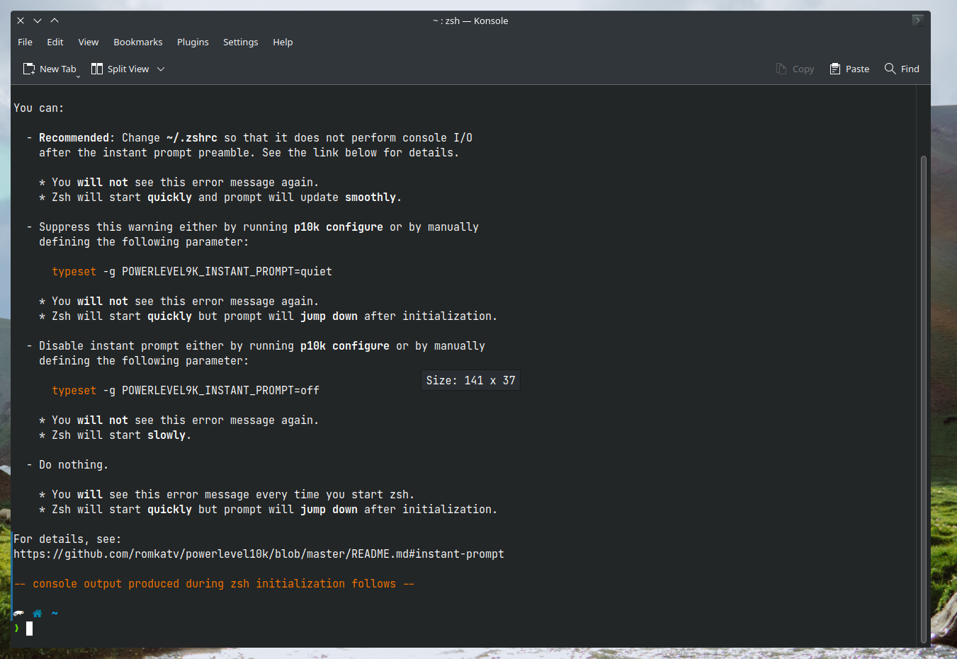 there is not output but warn after today update · Issue #2153 · romkatv/powerlevel10k · GitHub