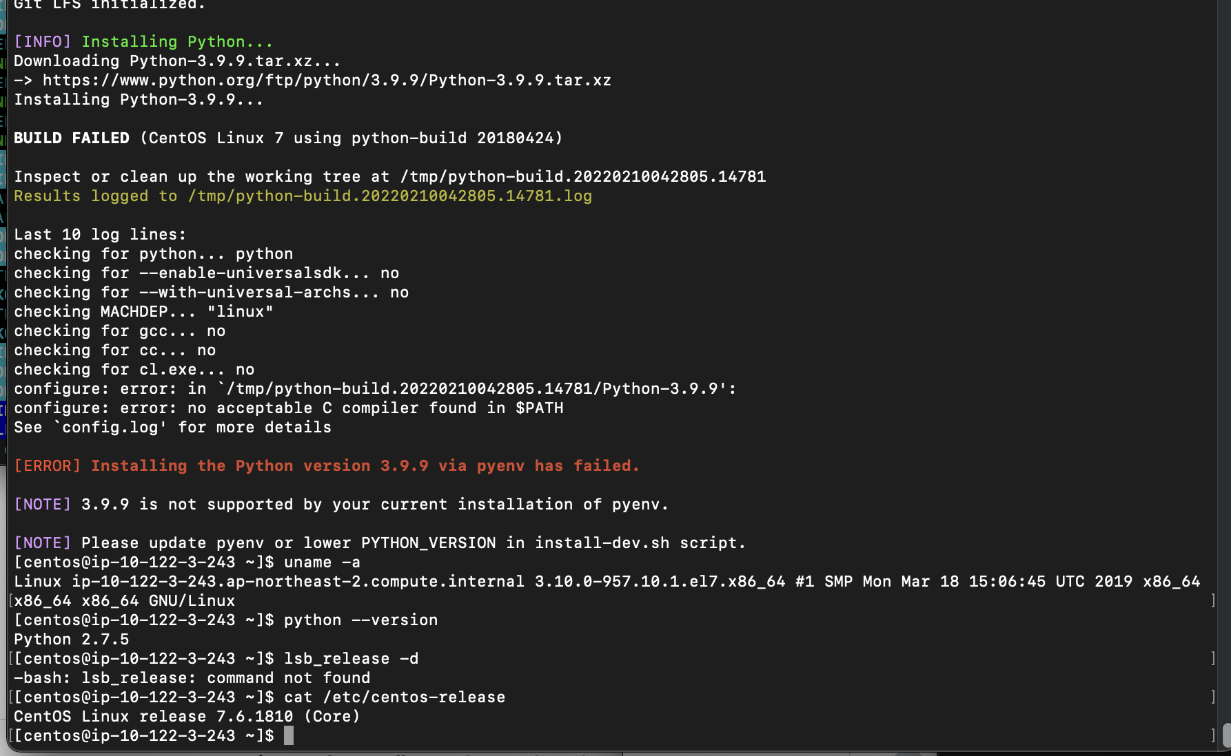 install-dev.sh install bug(docker error) on Initialized RPM-based Linux Distributions (sucn as ...