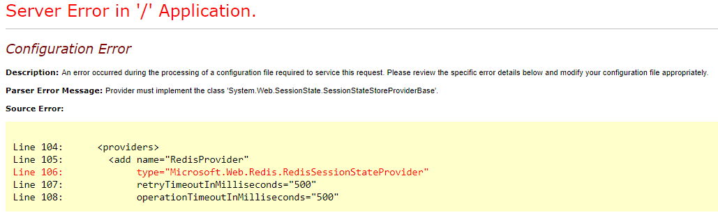 Provider Must Implement The Class System Web Sessionstate Sessionstatestoreproviderbase