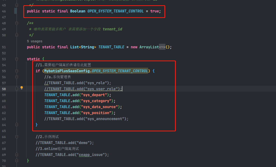 开启租户功能，是否每增加一个业务表都必须在 Mybatisplussaasconfigjava 文件中 Tenanttable 添加一个表 · Issue 4891 