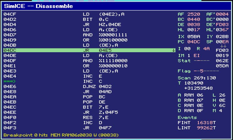 SimCoupe behaving differently with new Z80 core · Issue #54 · simonowen ...